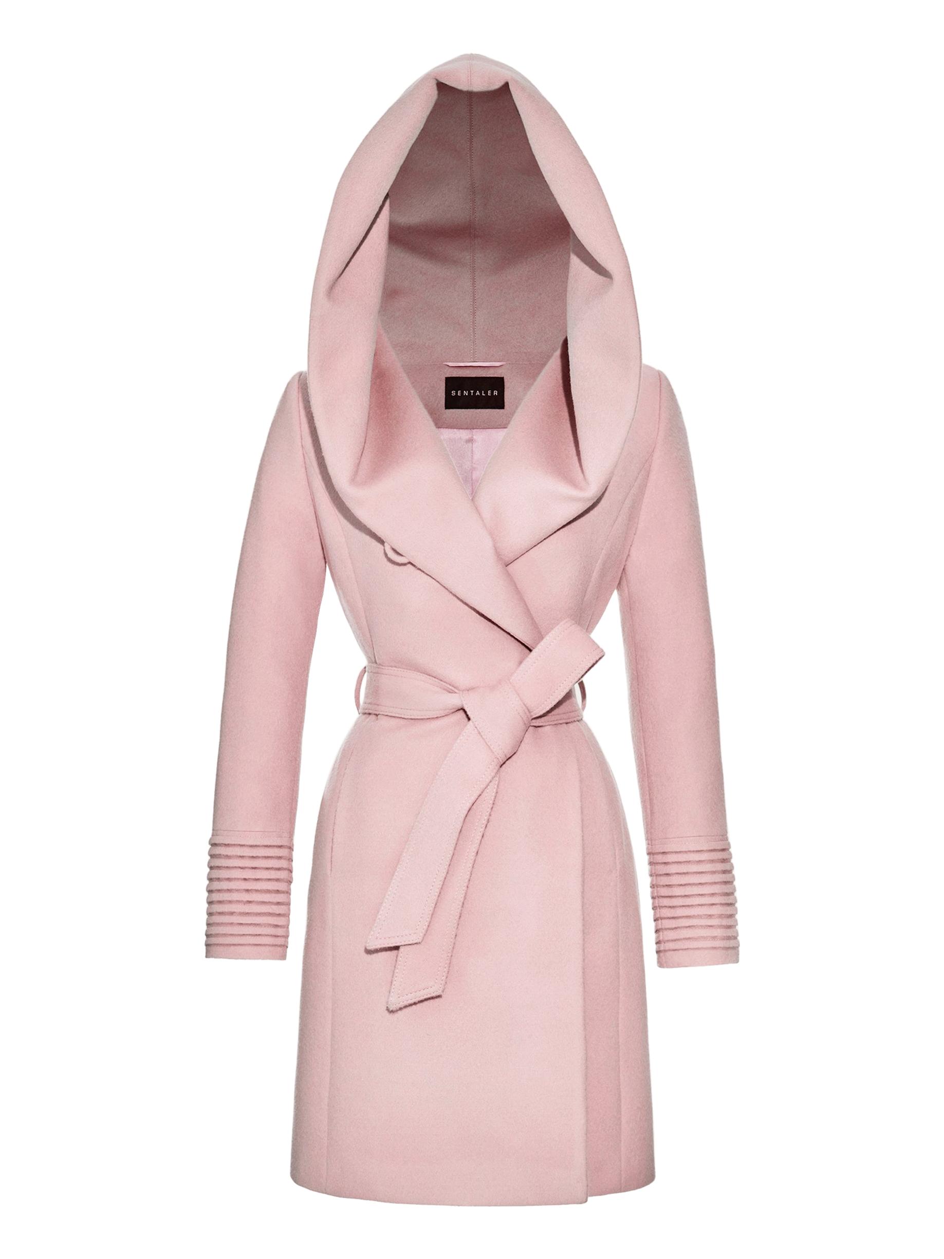 SENTALER SENTALER Baby Alpaca Hooded Midi Wrap Coat