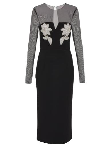 REBECCA VALLANCE Rebecca Vallance Ginevra Embellished Midi Dress