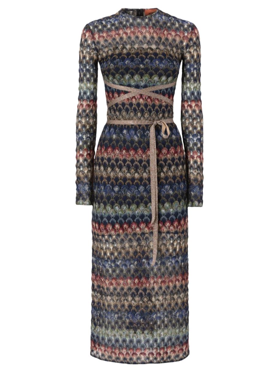MISSONI Missoni Zigzag-Knit Backless Midi Dress