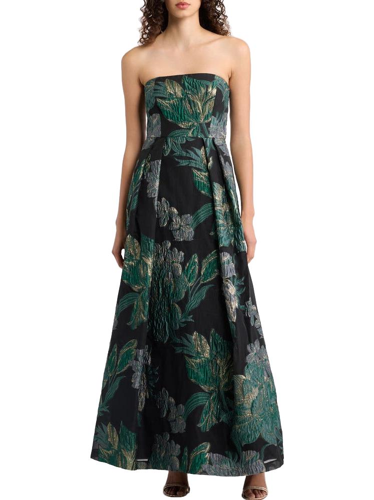 ELIZA J Eliza J Strapless Metallic Jacquard Gown