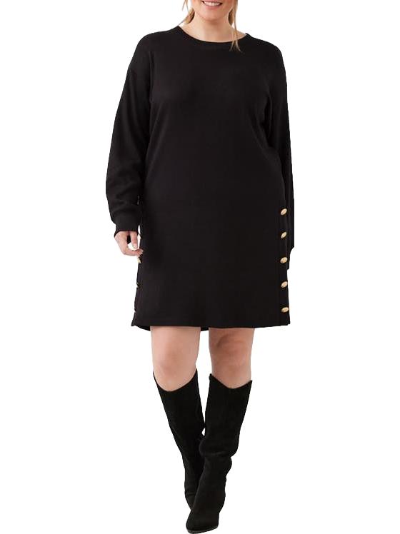 LIU JO LIU JO Knit Fit & Flare Dress with Golden Button Detailing