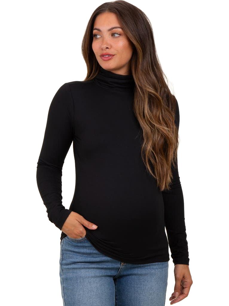 PINKBLUSH Brushed Knit Basic Turtleneck Top