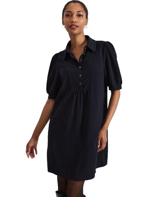 PHASE EIGHT Phase Eight Claudia Button Detail Puff Sleeve Mini Dress