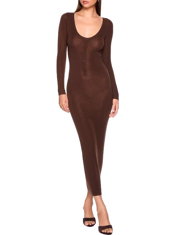 SUSANA MONACO Susana Monaco Merino Wool Henley Long Sleeve Dress