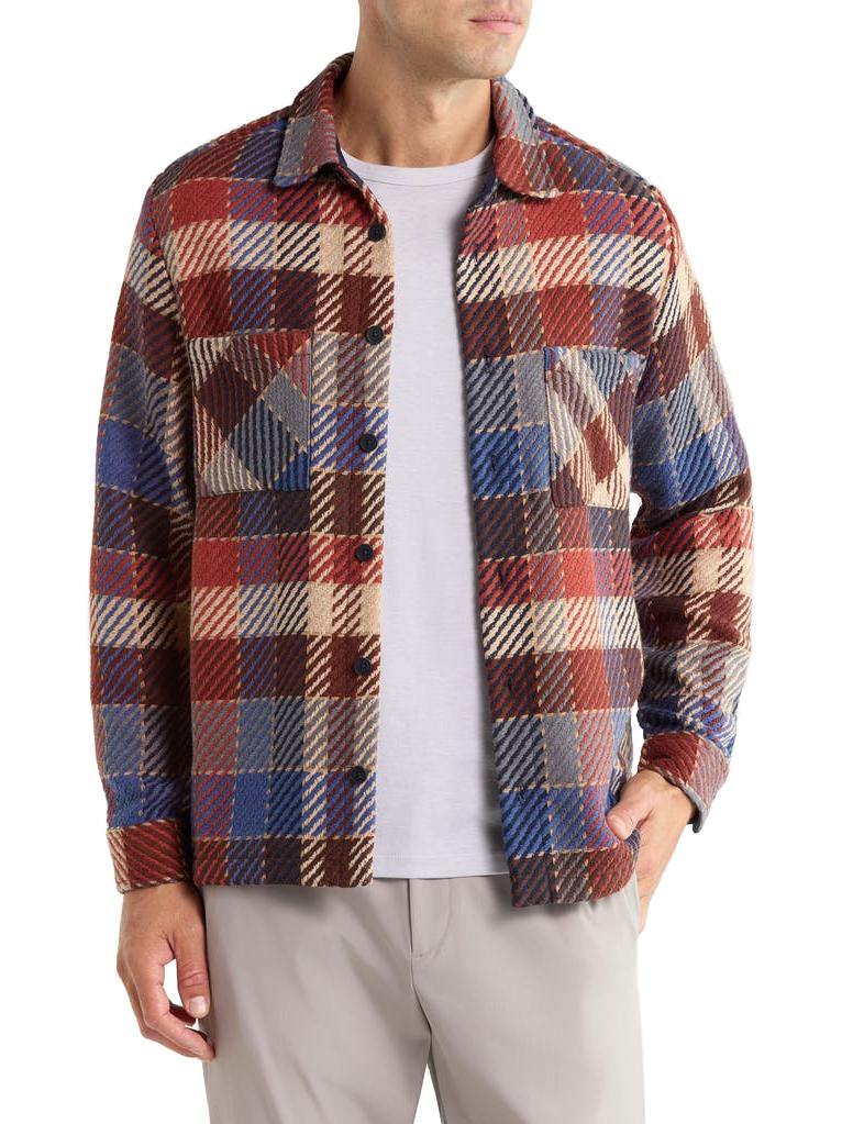 WAX LONDON whiting oversize pike check button-up shirt jacket