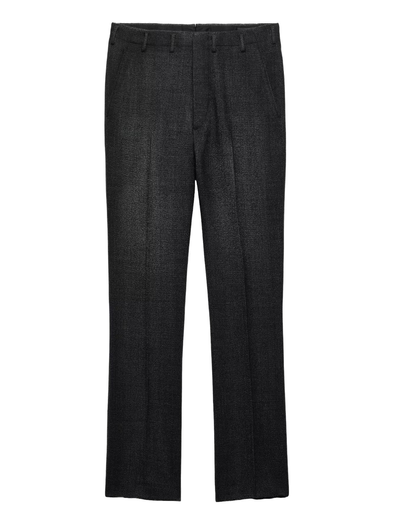 PRADA Prada Wool Chevron Print Flared Leg Trousers