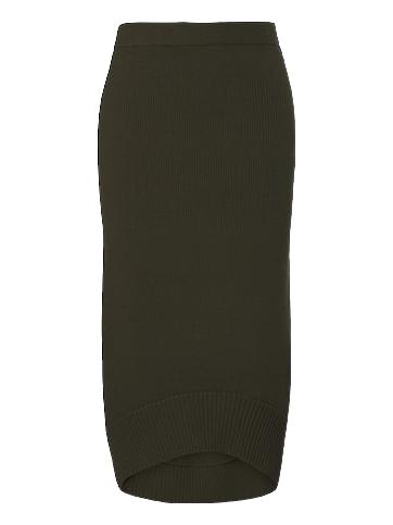 VICTORIA BECKHAM Victoria Beckham Ribbed-Knit Wool Midi Skirt