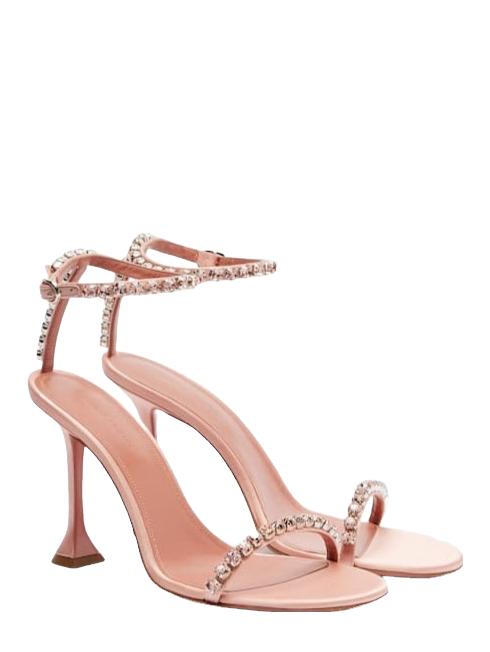 AMINA MUADDI Amina Muaddi Embellished Satin Sandals