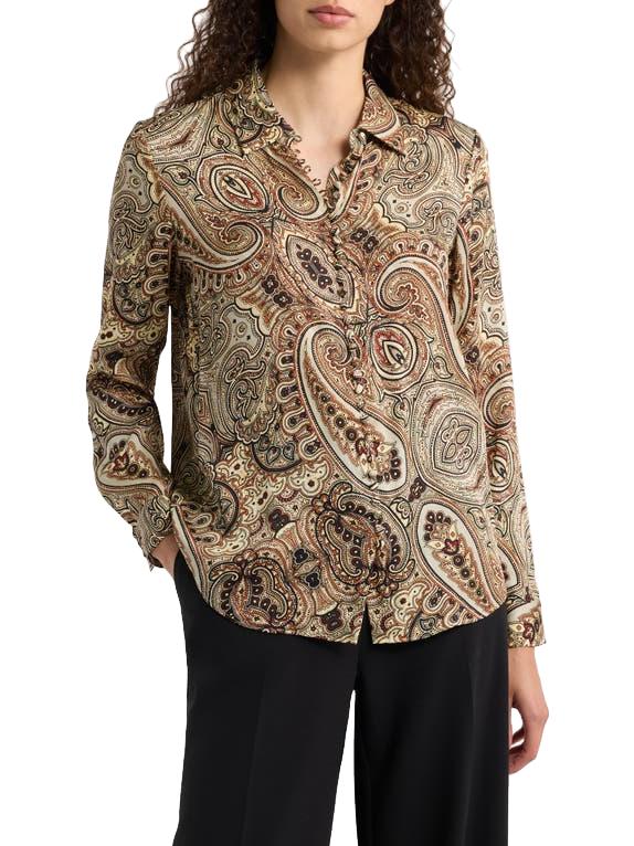 ELIE TAHARI Elie Tahari Silk Blend Printed Shirt