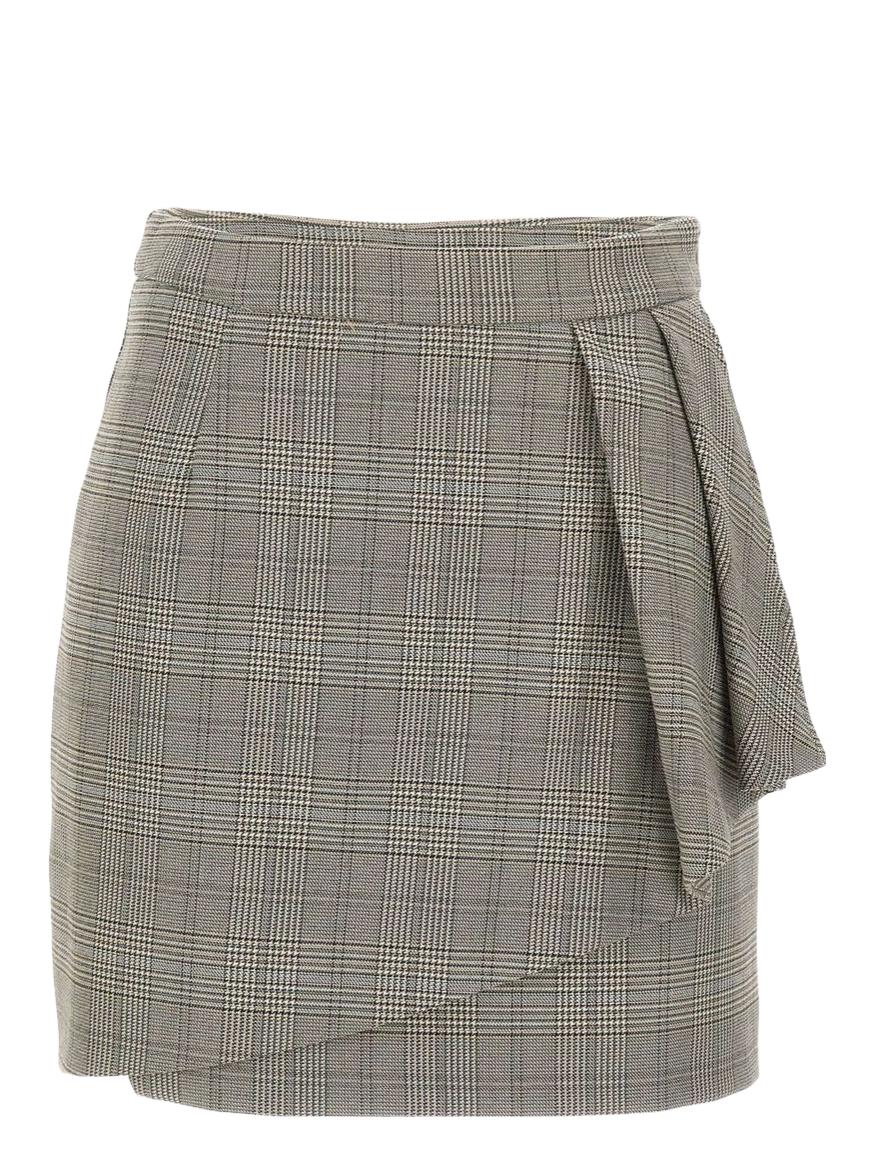 KAOS KAOS Prince of Wales Check Wrap Mini Skirt