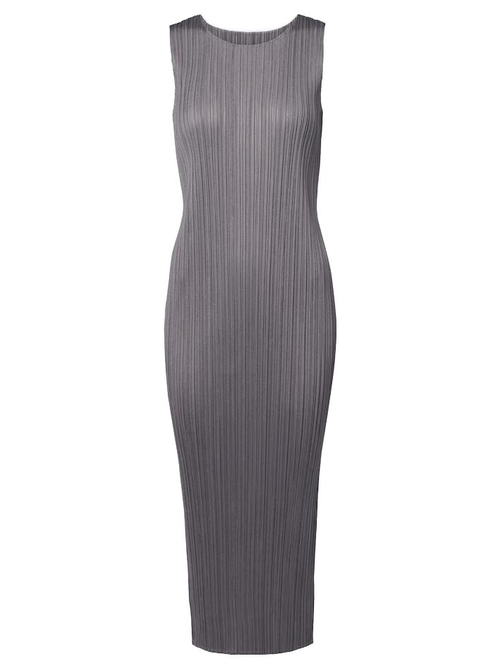 ISSEY MIYAKE Pleats Please Issey Miyake Black Midi Dress