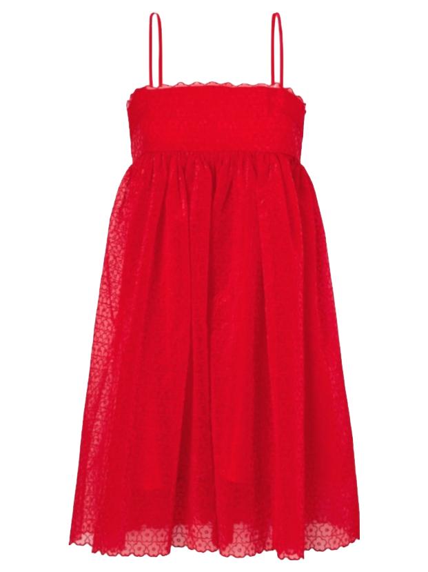 CECILIE BAHNSEN Cecilie Bahnsen Embroidered Spaghetti Strap Slip Dress