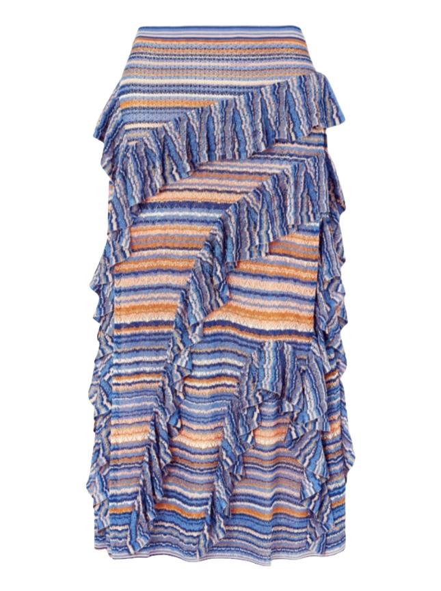 ULLA JOHNSON Ulla Johnson Ruffled Knit Midi Skirt