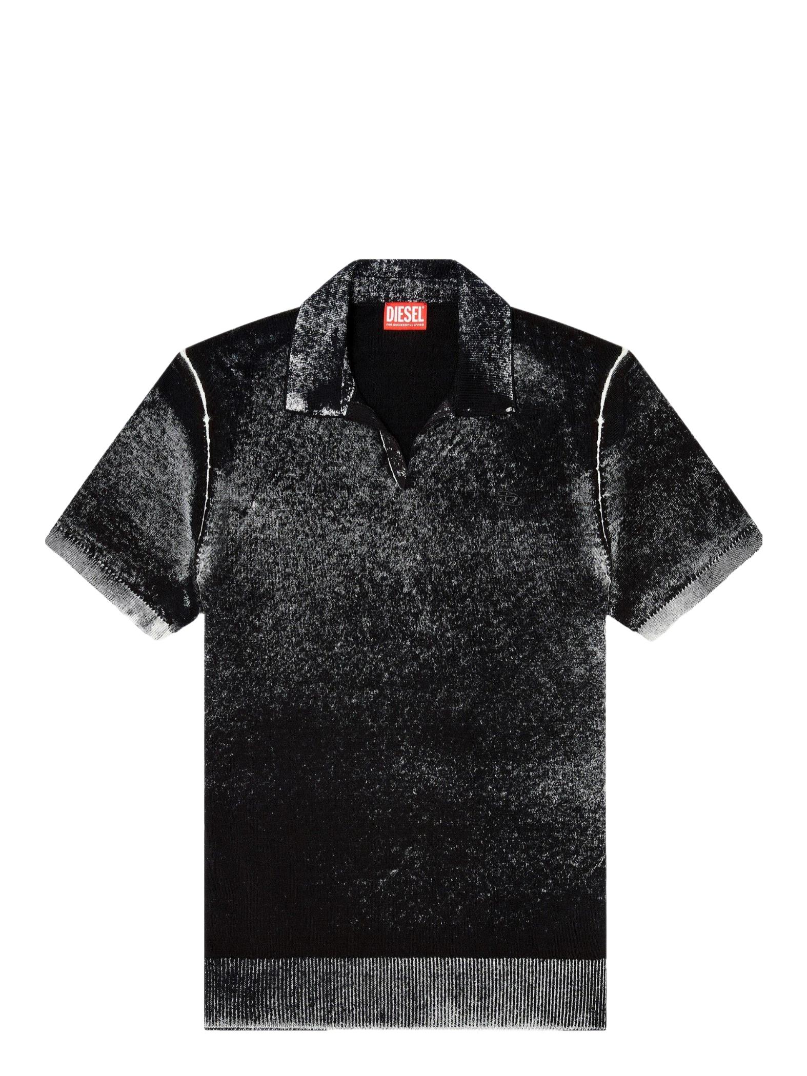 DIESEL® washedeffect shortsleeve knit polo shirt