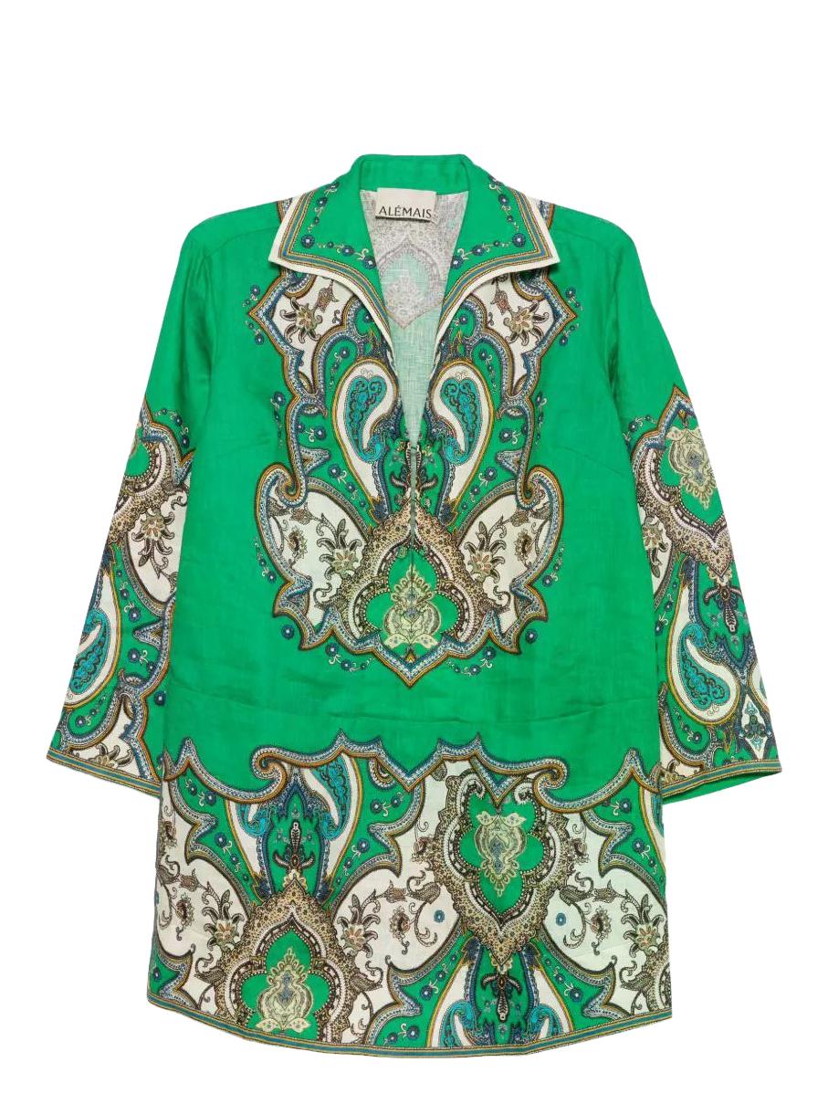 ALEMAIS ALEMAS Paisley-Print Mini Dress