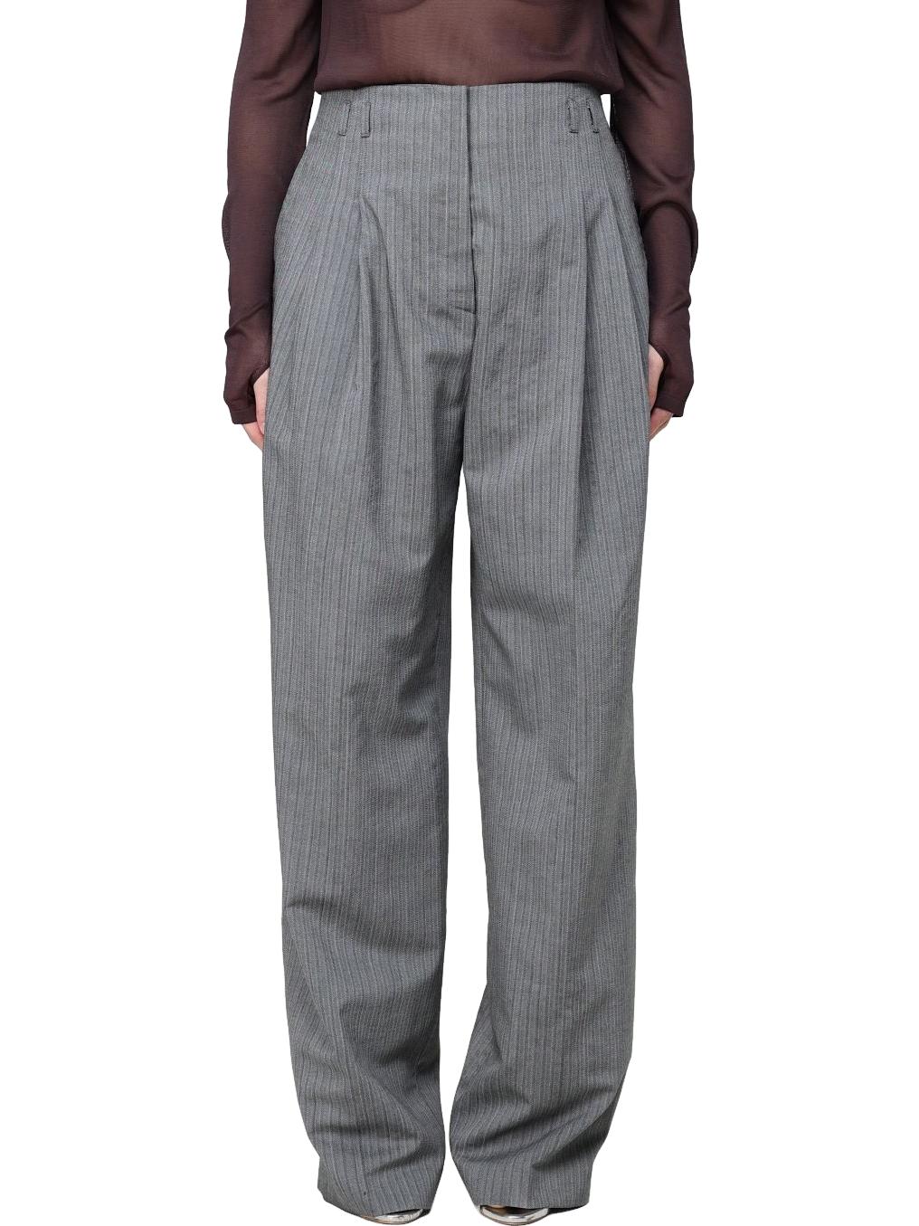 ALBERTA FERRETTI Alberta Ferretti High-Waisted Pin-Striped Palazzo Trousers