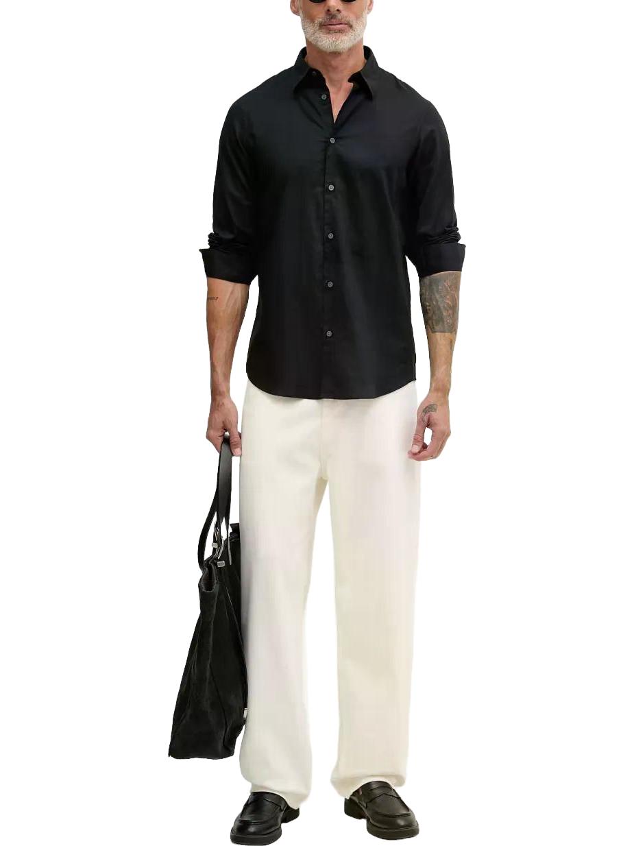 ARMANI EXCHANGE logo-embroidered long-sleeve shirt