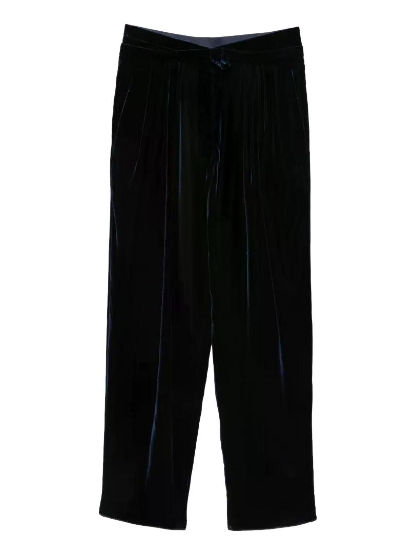 GIORGIO ARMANI Giorgio Armani Velvet Pleated Tapered Trousers