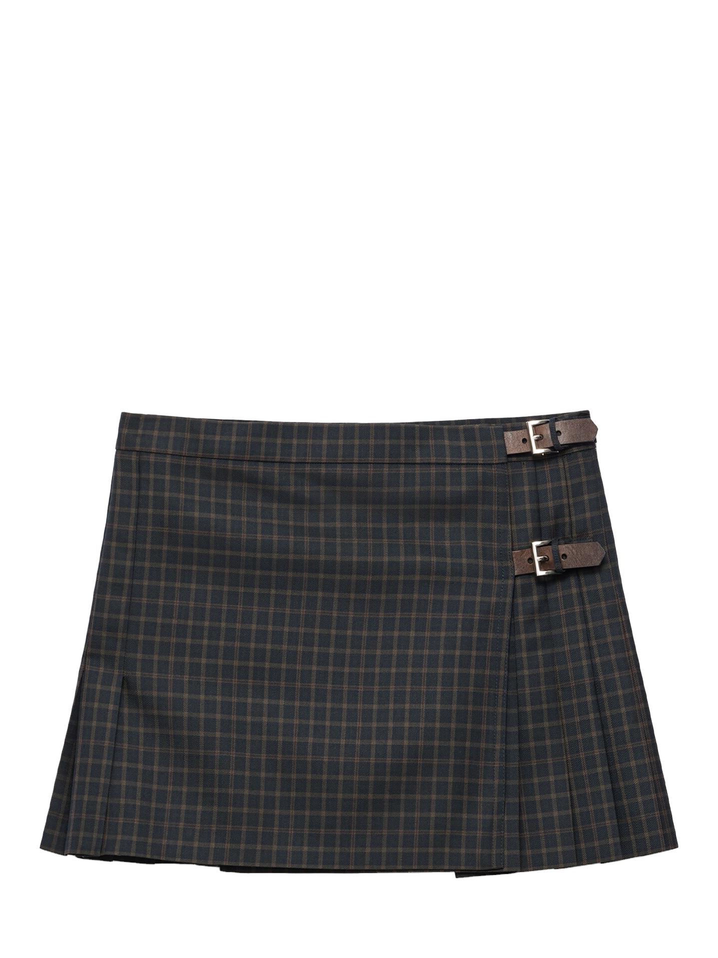 PRADA PRADA Checked Wool Miniskirt
