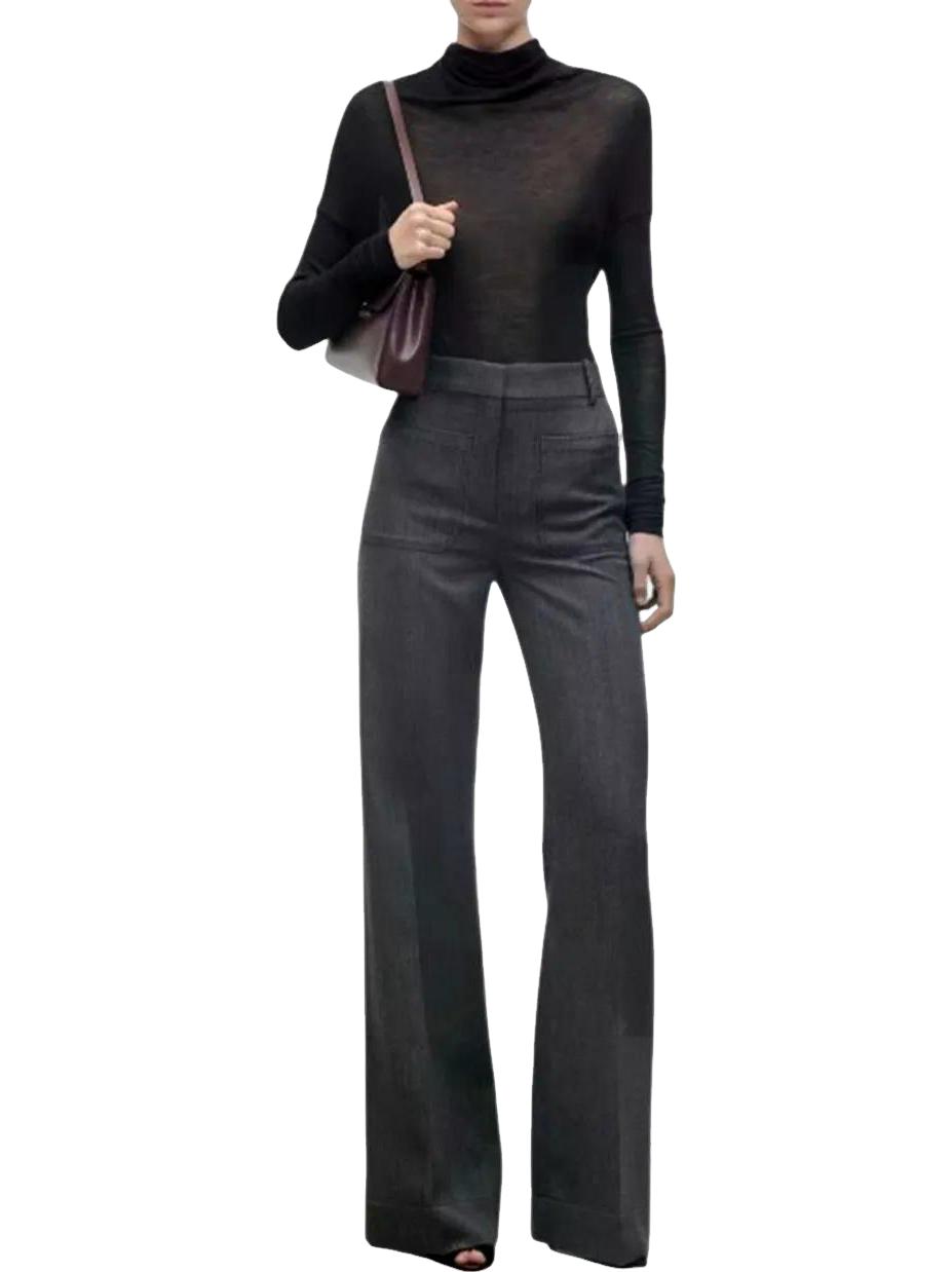 VICTORIA BECKHAM VICTORIA BECKHAM Patch-Pocket Wide-Leg Trousers