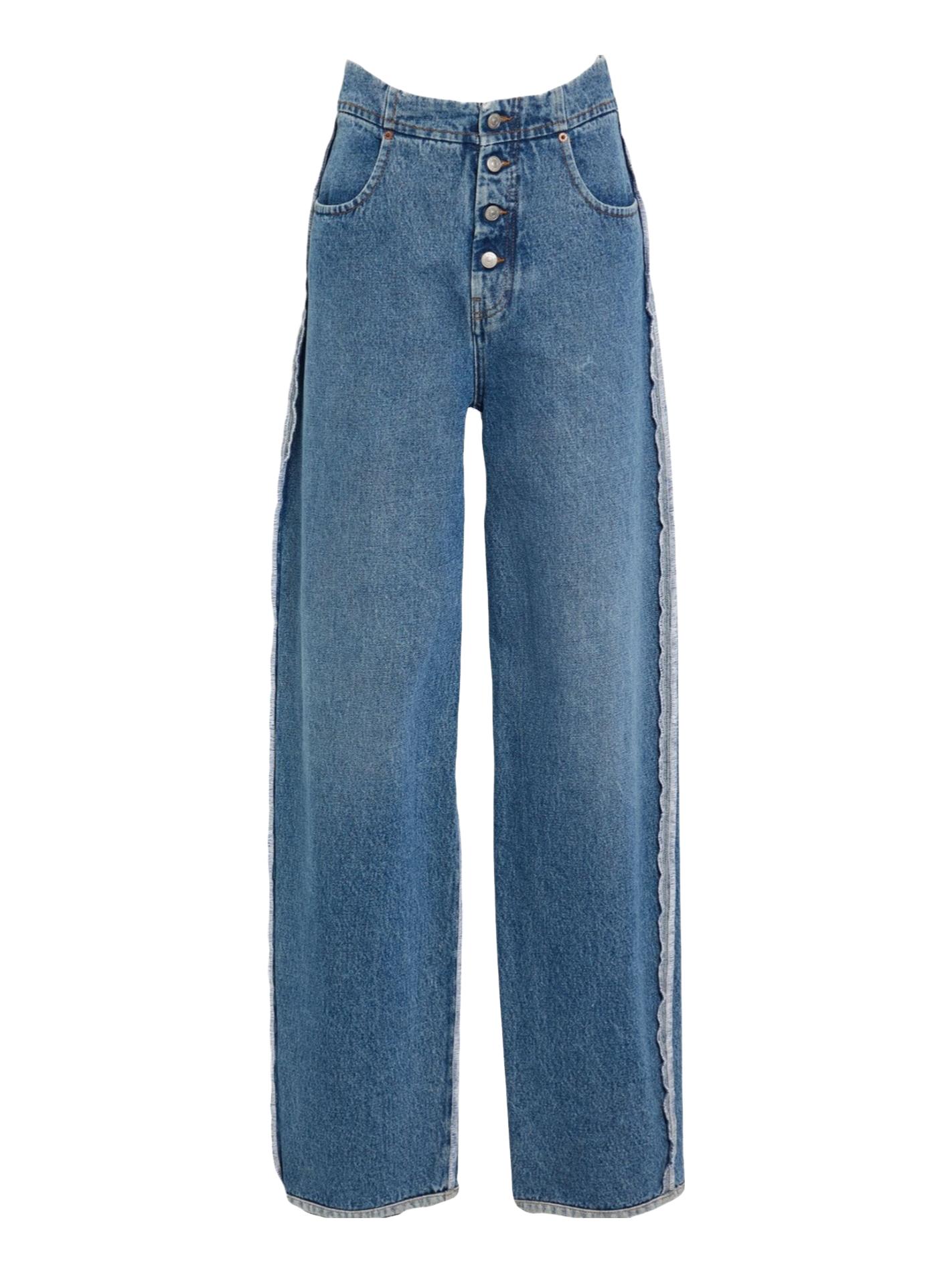 MAISON MARGIELA Mm6 Maison Margiela Medium Blue Straight-Leg Jeans
