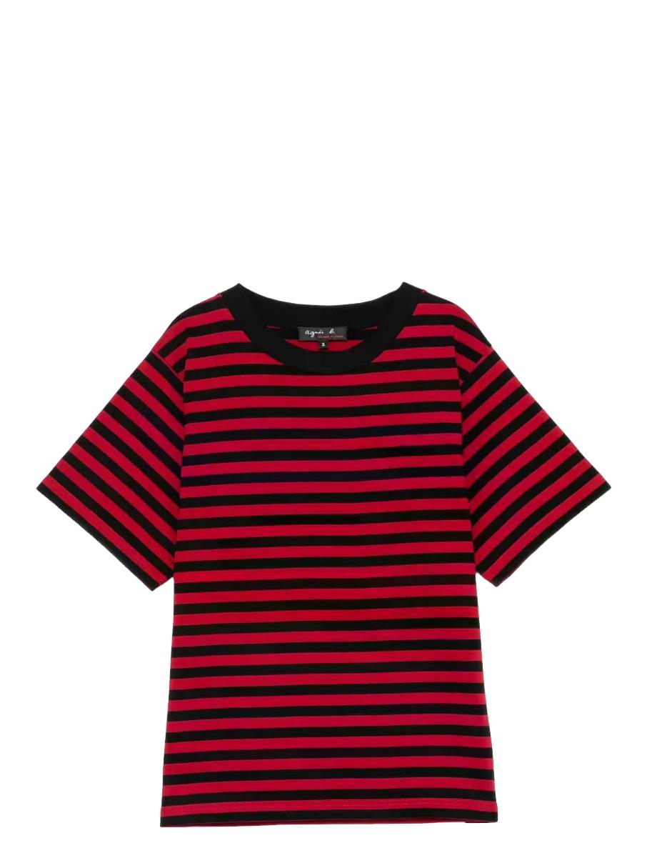 AGNES B. Agnes B. Striped Cotton T-Shirt