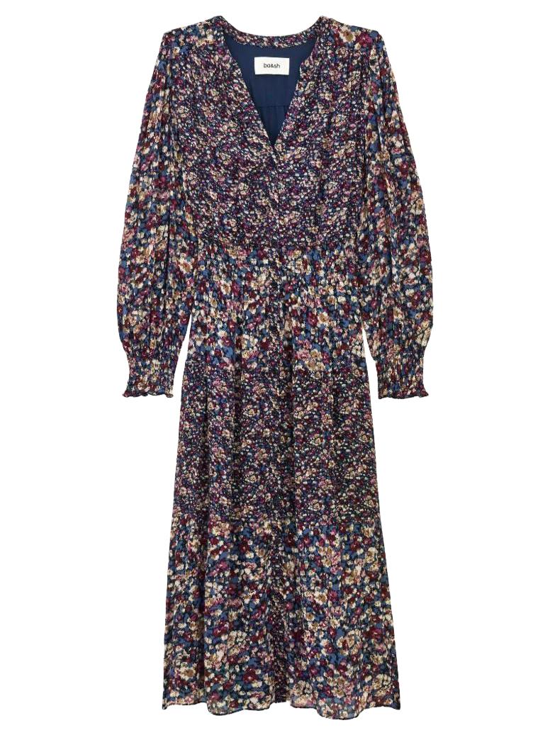 BA&SH BA&SH Kacy Floral Print Midi Dress