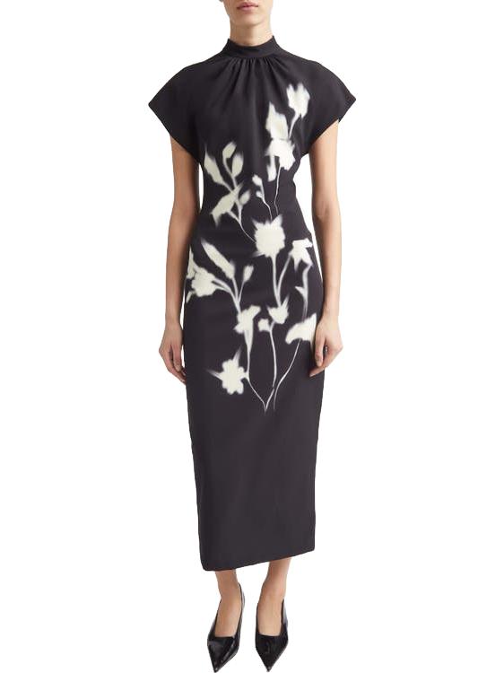 ROBERTO CAVALLI Floral-Print Raglan-Sleeve Mini Dress