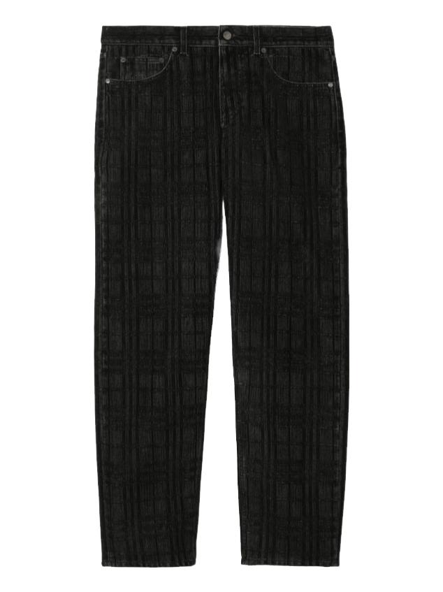 BURBERRY Burberry Check Flocked Straight Leg Jeans