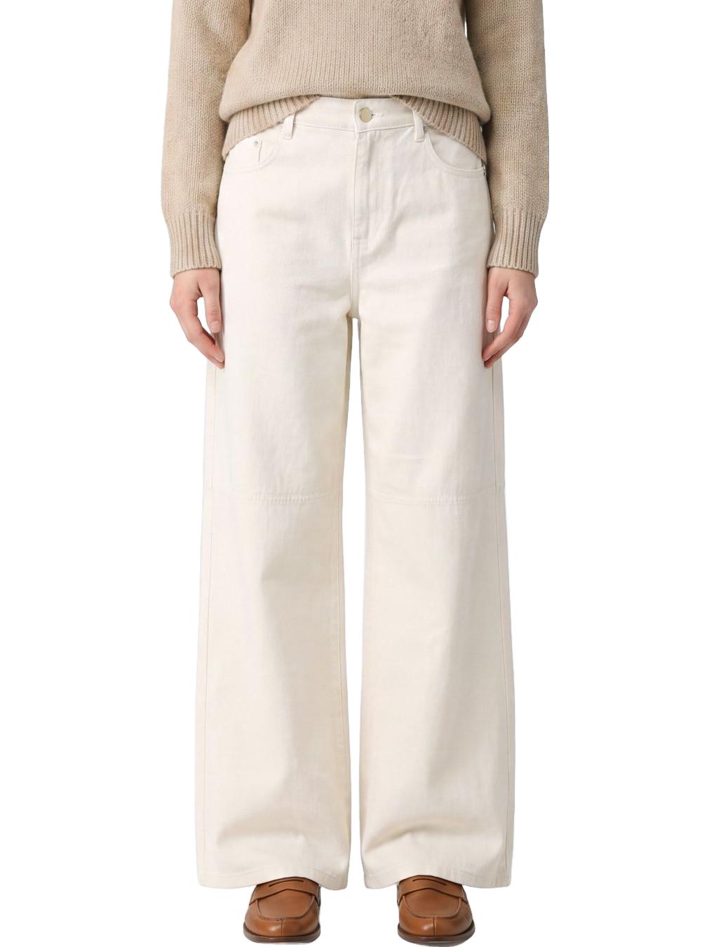 MAX MARA 'S Max Mara High-Waisted Wide-Leg Jeans in Stretch Cotton Denim