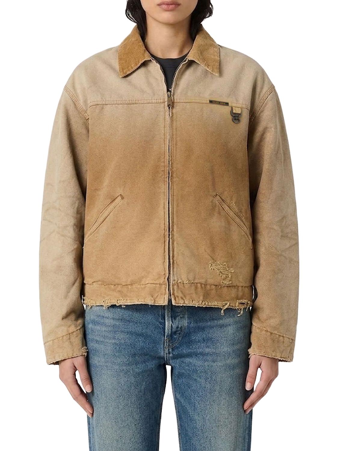 GOLDEN GOOSE Golden Goose Cotton Shirt Jacket with Ribbed Velvet Collar