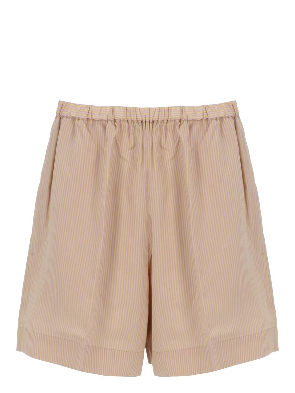 DRIES VAN NOTEN Dries Van Noten Striped Pleated Cotton Blend Shorts