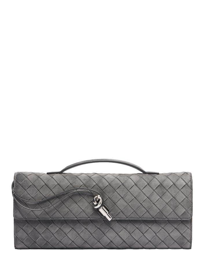 BOTTEGA VENETA Bottega Veneta Andiamo Intrecciato Suede Clutch