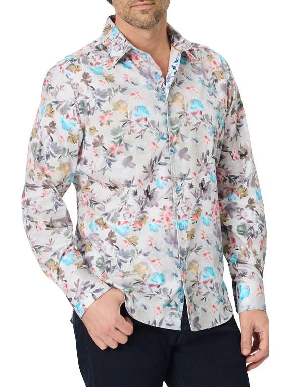 ROBERT GRAHAM shadbush floral stretch cotton shirt
