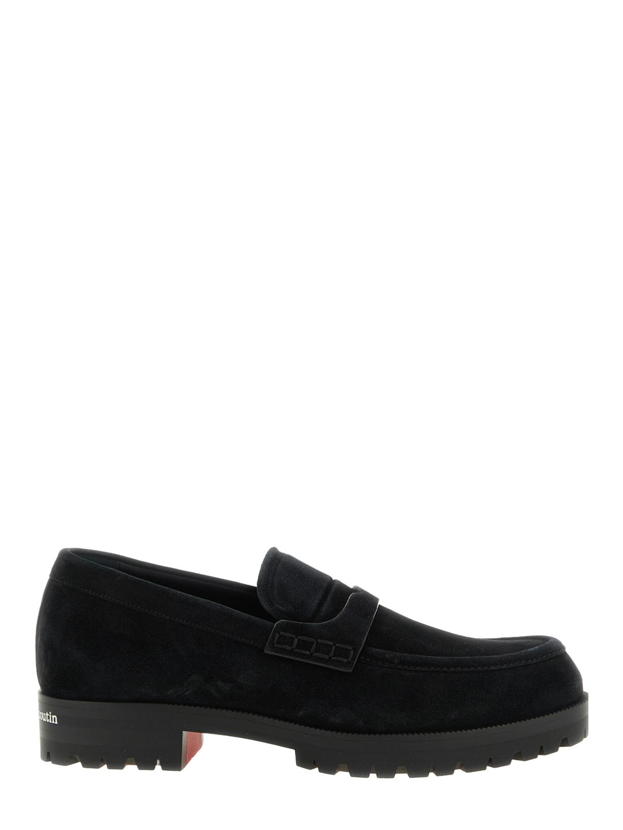 CHRISTIAN LOUBOUTIN Christian Louboutin Suede Round-Toe Loafers with Chunky Sole