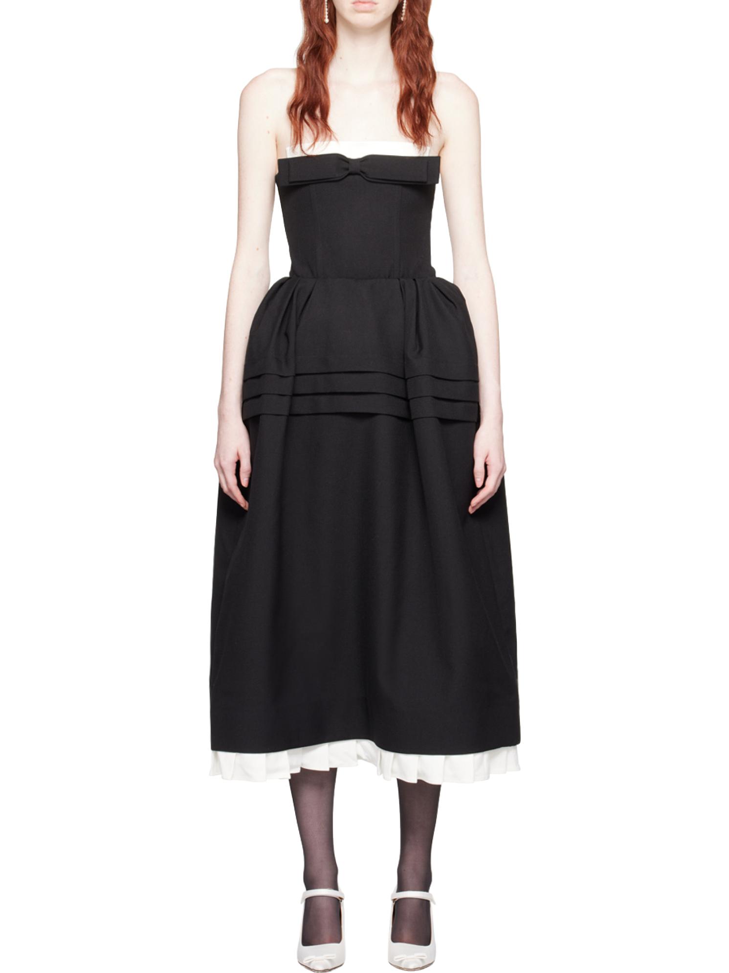 SHUSHU/TONG SHUSHU TONG Two-Tone Strapless Midi Dress