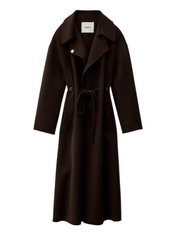 BA&SH Bash Belted Long Sleeve Coat