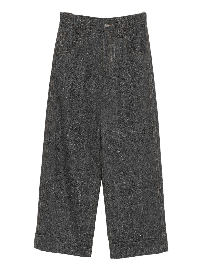 BRUNELLO CUCINELLI Brunello Cucinelli Flecked Texture Wide Leg Trousers