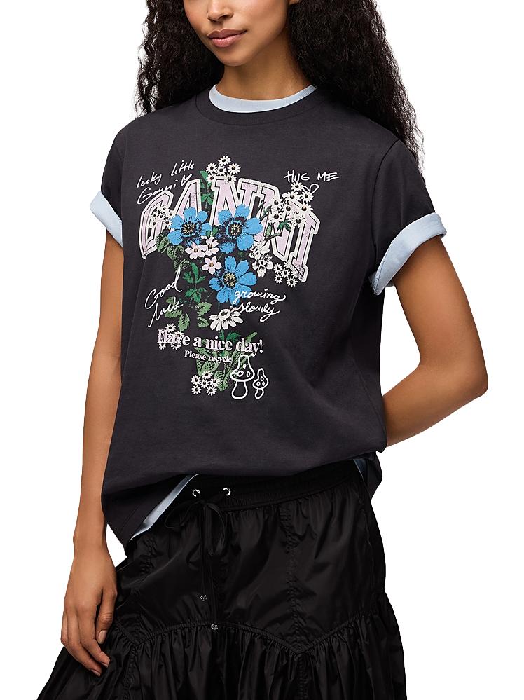 GANNI GANNI Relaxed Fit Cotton Graphic Tee