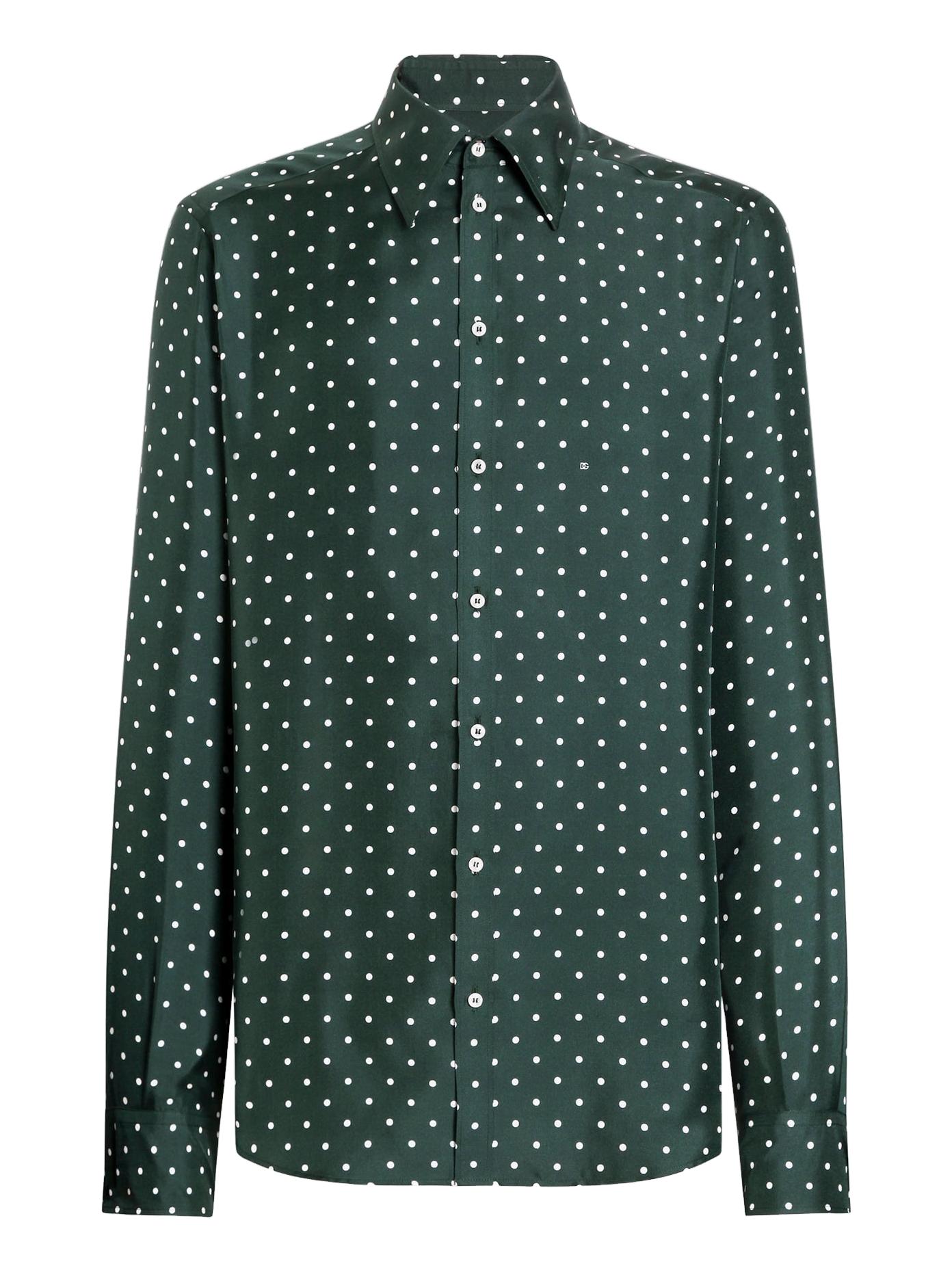 DOLCE & GABBANA polka dot-print silk twill martini shirt