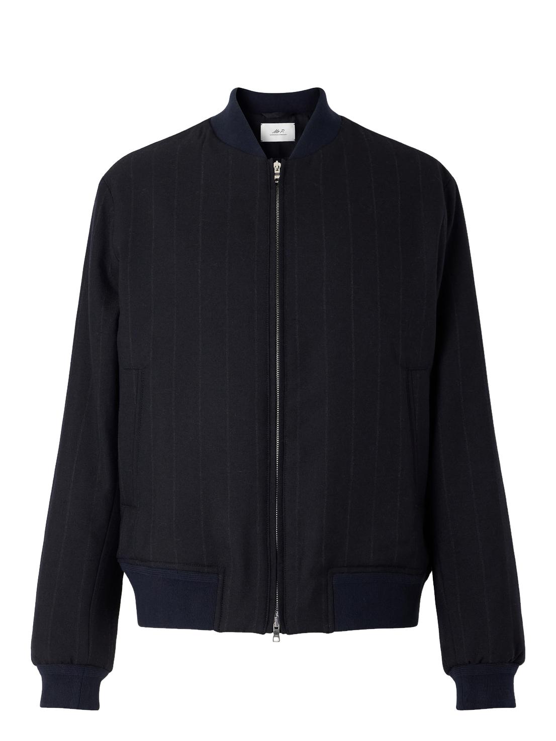 MR P. MR P. Striped Wool-Twill Bomber Jacket