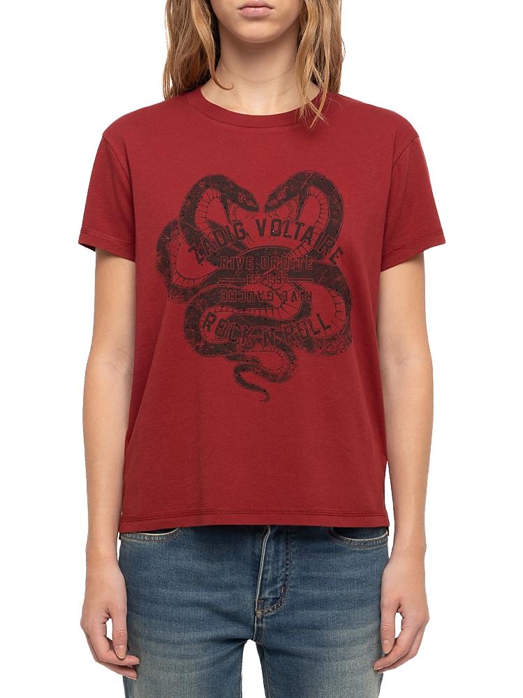 ZADIG&VOLTAIRE Zadig & Voltaire "Rock-N-Roll" Graphic Print Cotton Tee
