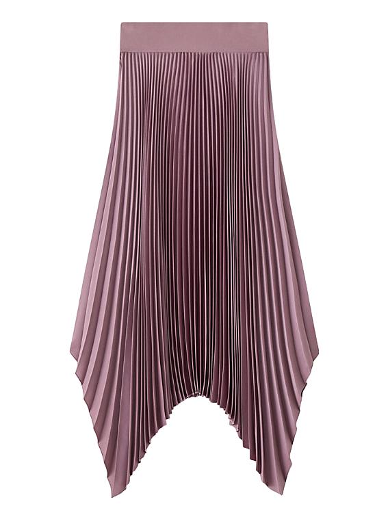 JOSEPH JOSEPH Asymmetrical Plissé Crepe Midi Skirt