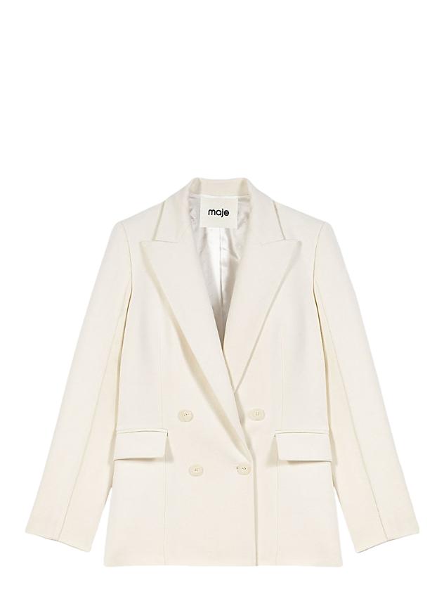 MAJE Maje Tailored Double-Breasted Wool-Blend Blazer