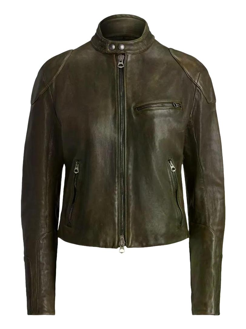 RALPH LAUREN Ralph Lauren Collection Quilted-Sleeve Leather Jacket