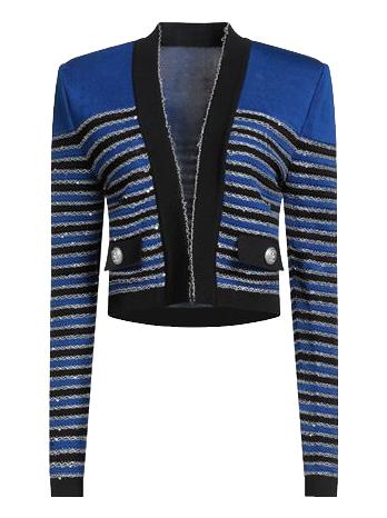 ST. JOHN St. John Crepe Knit Jacket with Vertical Stripes