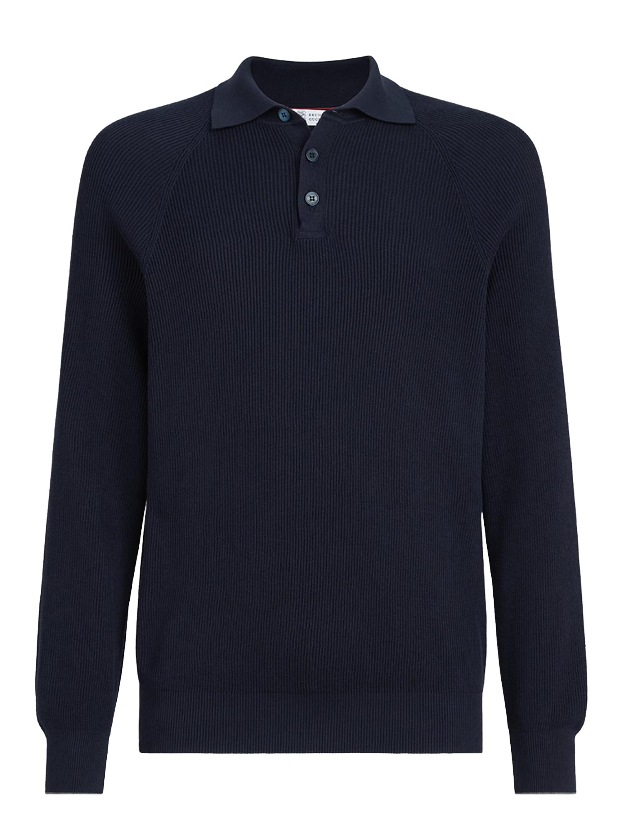 BRUNELLO CUCINELLI cotton rib-knit polo sweater
