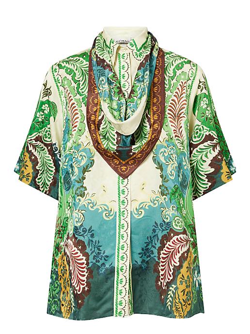 ALEMAIS ALEMAS Florence Scarf Jacquard Satin Shirt