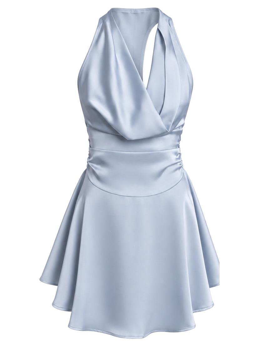 BHLDN Anna Drop-Waist Stretch Satin Maxi Dress