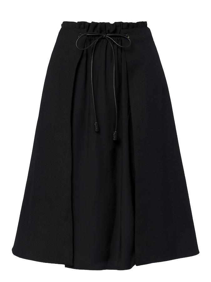MONCLER virgin wool gabardine midi skirt